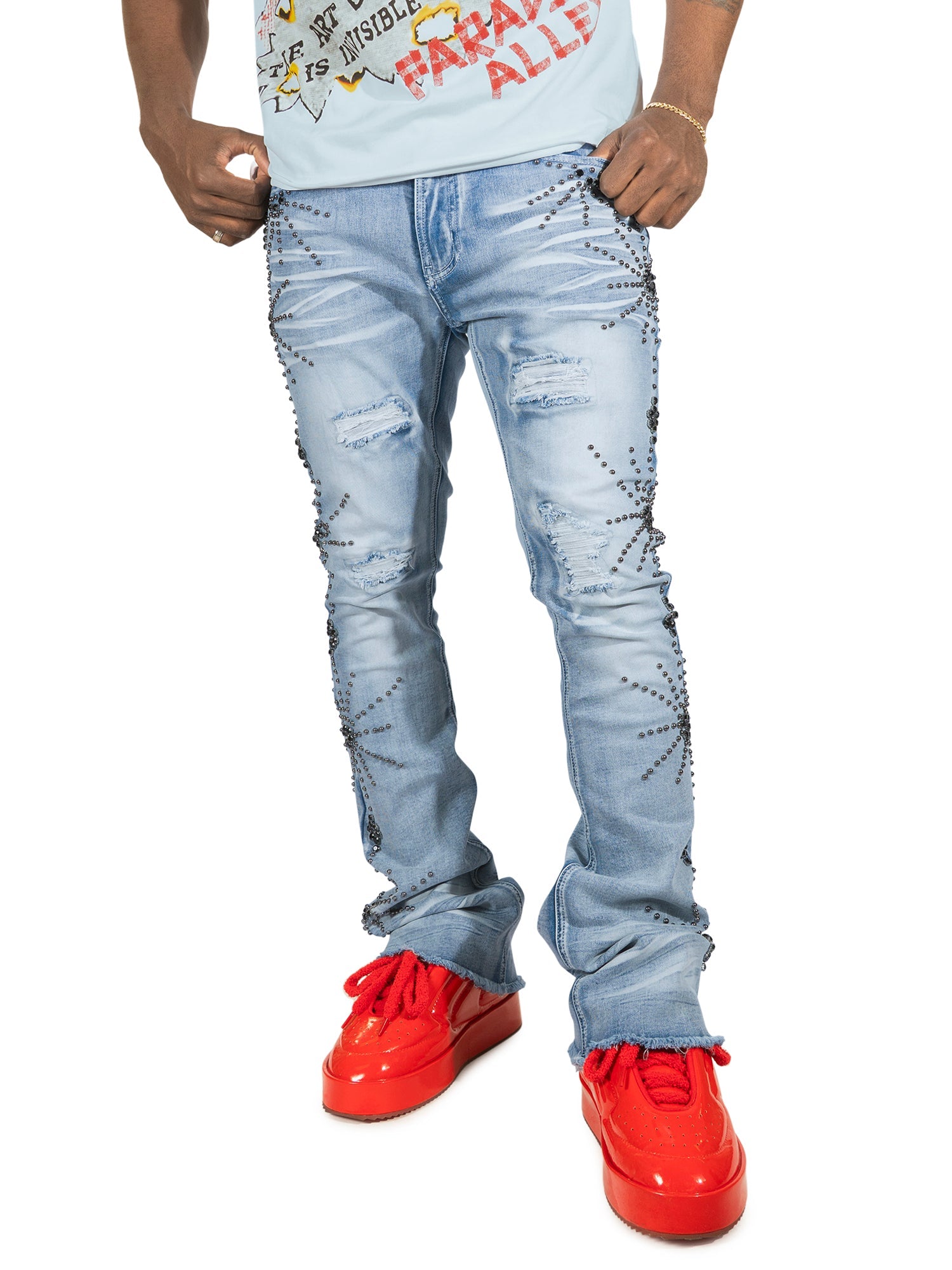 F1735 Spider Stacked Jeans - Light Wash – FROST ORIGINALS